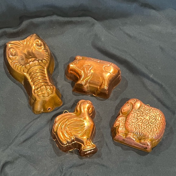 Kitchen | December Special All 4 Vintage Copper Animal Molds Set | Poshmark